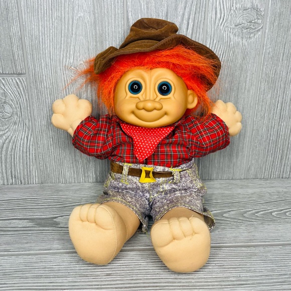 Russ | Accents | Vintage Russ Troll Doll Plush Buckaroo Cow Boy Troll ...